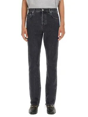 Gucci Denim Pants With Label - Black