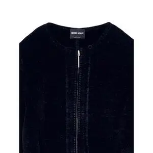 Giorgio Armani Fitted Chenille-effect Zip Jacket - Blue