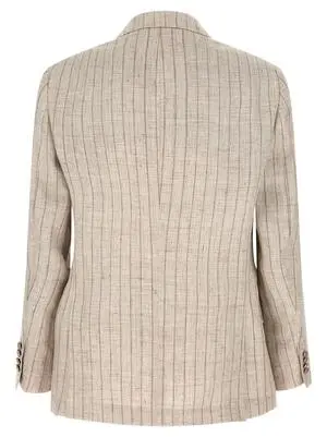 Brunello Cucinelli Pinstripe Twill Blazer