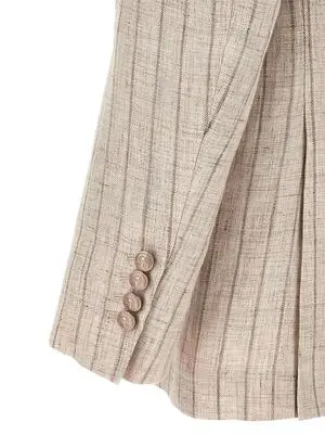 Brunello Cucinelli Pinstripe Twill Blazer