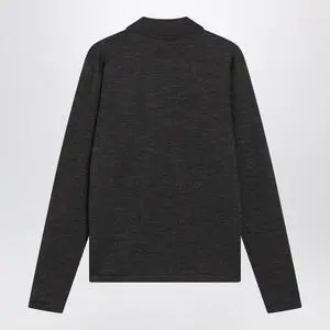 LEMAIRE Grey Long-sleeve Wool Polo Shirt - Brown