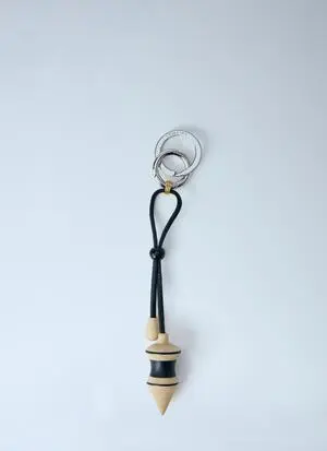 LEMAIRE Black Stripes Pendulum Bag Charm - Gold