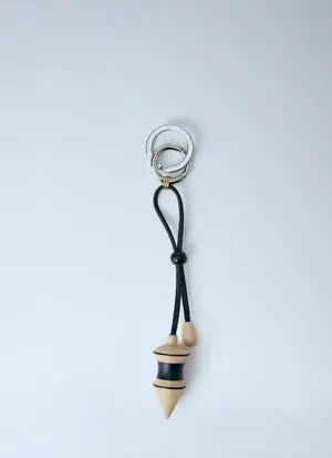 LEMAIRE Black Stripes Pendulum Bag Charm