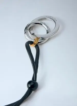 LEMAIRE Black Stripes Pendulum Bag Charm