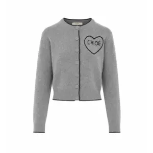 Chloé Knitted Logo Cardigan - Gray