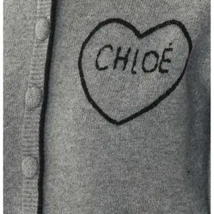Chloé Knitted Logo Cardigan - Gray