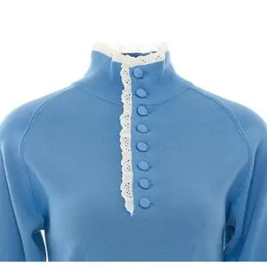 Chloé Wool Knit Sweater With Lace Details - Blue