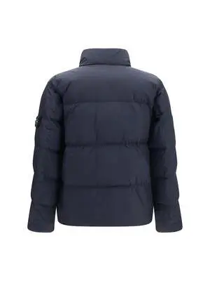 Stone Island Quilted High-neck Puffer Jacket - Blue