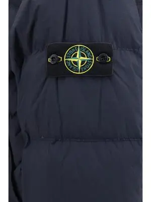 Stone Island Quilted High-neck Puffer Jacket - Blue