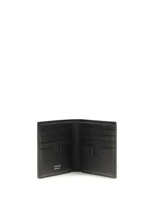 TOM FORD T Line Bifold Wallet In Grained Leather