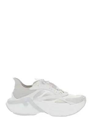 Fendi F-light' Sneaker Low Top With Ff Motif On The Side And Chunky Sole In Mesh And Leather For - White