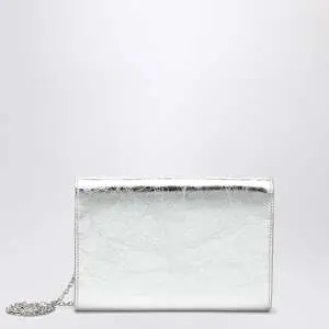 ROGER VIVIER Efflorescence Mini Clutch In Metallic Leather - Silver