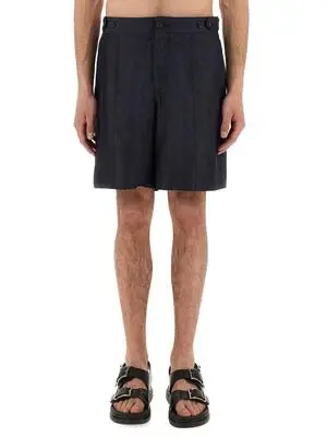Alexander McQueen Short In Denim - Blue
