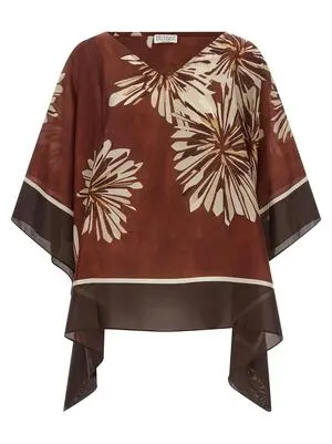 Brunello Cucinelli Silk Scarf Blouse - Multicolor