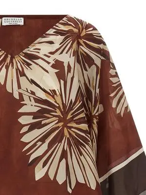 Brunello Cucinelli Silk Scarf Blouse