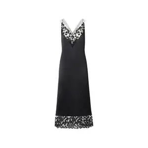Fendi Silk Lace Midi Slip Dress - Black