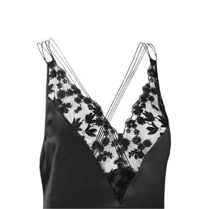 Fendi Silk Lace Midi Slip Dress - Black