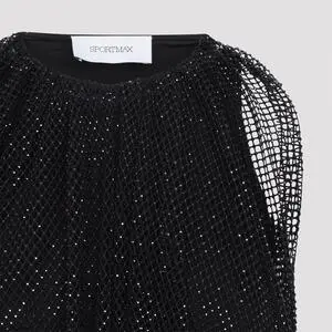 Sportmax Sequined Net Top - Black