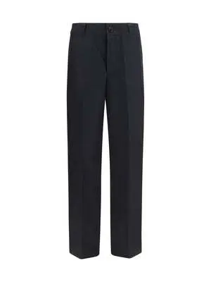 Prada Technical Wide-leg Pants In Canvas - Black