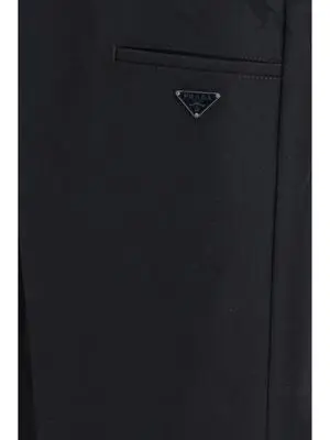Prada Technical Wide-leg Pants - Black