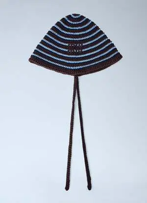 MIU MIU Miu Miu Women Striped Crochet Hat With Ties
