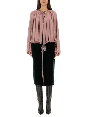 Saint Laurent Fluid Knit Blouse - Pink
