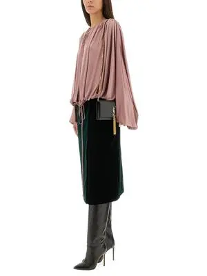 Saint Laurent Fluid Knit Blouse - Pink