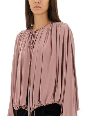 Saint Laurent Fluid Knit Blouse - Pink