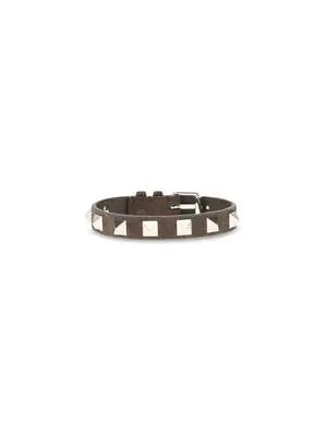 Valentino Garavani Rockstud Leather Bracelet - Brown