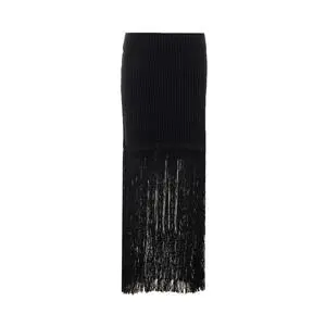 Alaïa Fringed Tube Skirt - Black