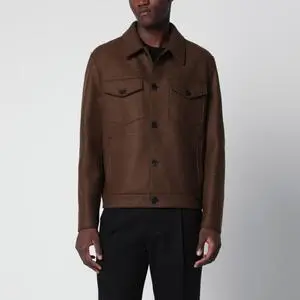 Harris Wharf London Wool Overshirt Jacket - Brown