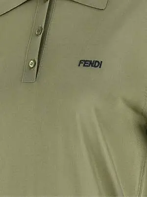 Fendi Shiny Viscose Polo Shirt