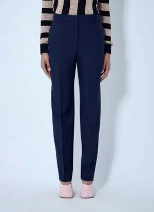 Dries Van Noten Wool Tailored Trousers - Blue