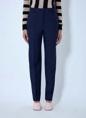 Dries Van Noten Wool Tailored Trousers - Blue