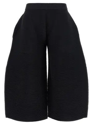 Issey Miyake Corrugated Knit' Pants - Black