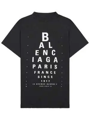 Balenciaga Cotton Graphic Print T-shirt - Black