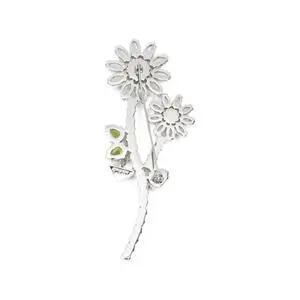 Prada Floral Design Brooch - Silver