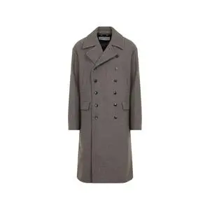 Dries Van Noten Wool Double-breasted Coat - Brown
