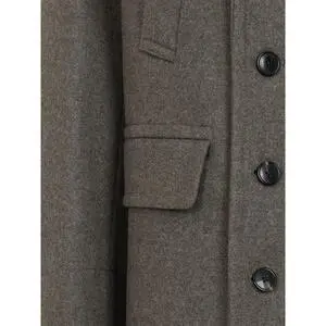 Dries Van Noten Wool Double-breasted Coat - Brown