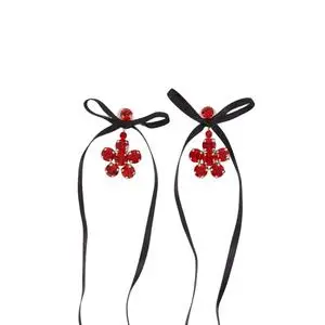 Simone Rocha Crystal Floral Drop Earrings
