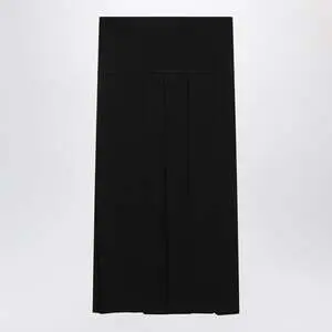 Alaïa Pleated Midi Skirt In Silk Blend - Black