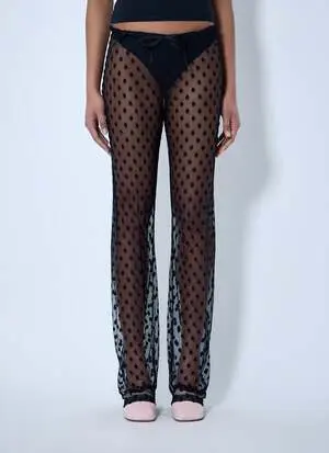 Dries Van Noten Sheer Lace Trousers - Black