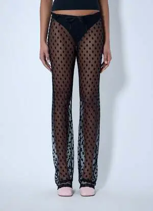 Dries Van Noten Sheer Lace Trousers - Black