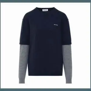 Miu Miu Logo Sweater - Blue