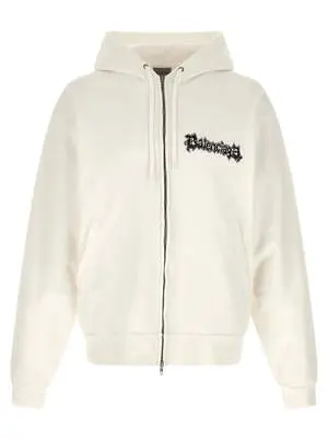 Balenciaga Zip Up Hoodie - White
