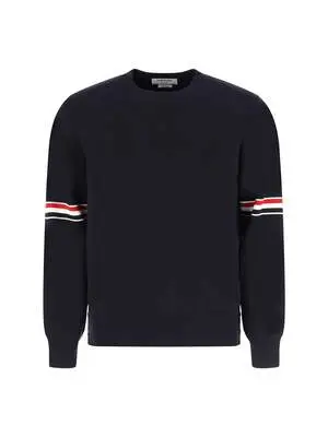 Thom Browne Cotton Crewneck Sweater - Blue