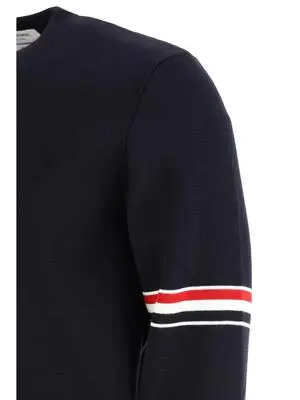 Thom Browne Cotton Crewneck Sweater - Blue