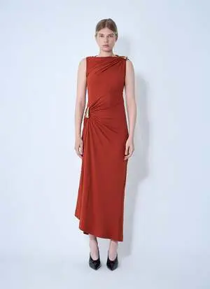 Bottega Veneta Viscose Jersey Dress - Orange