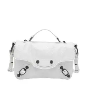 Balenciaga Lamb Leather Flap Bag - White