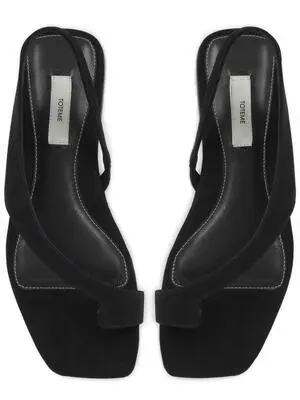 TOTEME Suede Sandal - Black